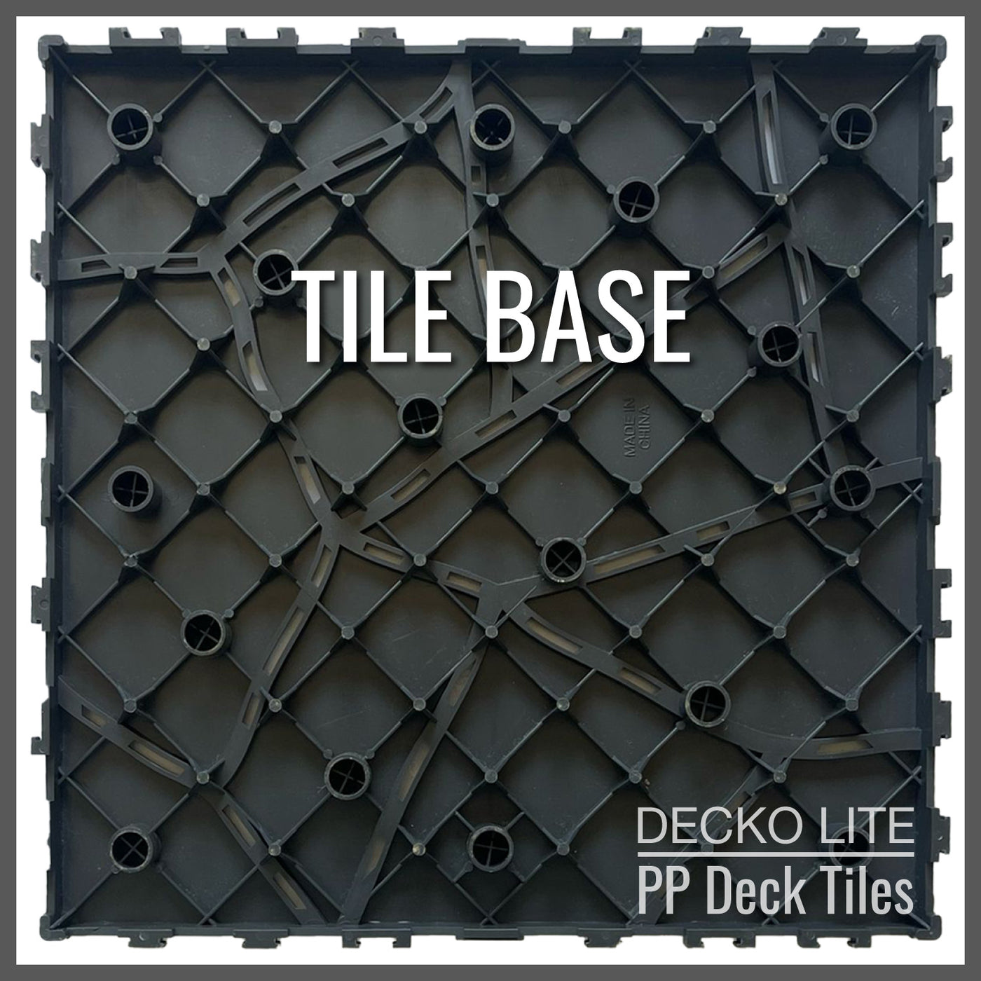 DECKO Lite PP Deck Tiles - GREYSTONE 304x304mm Premium, 100% Recycled ...