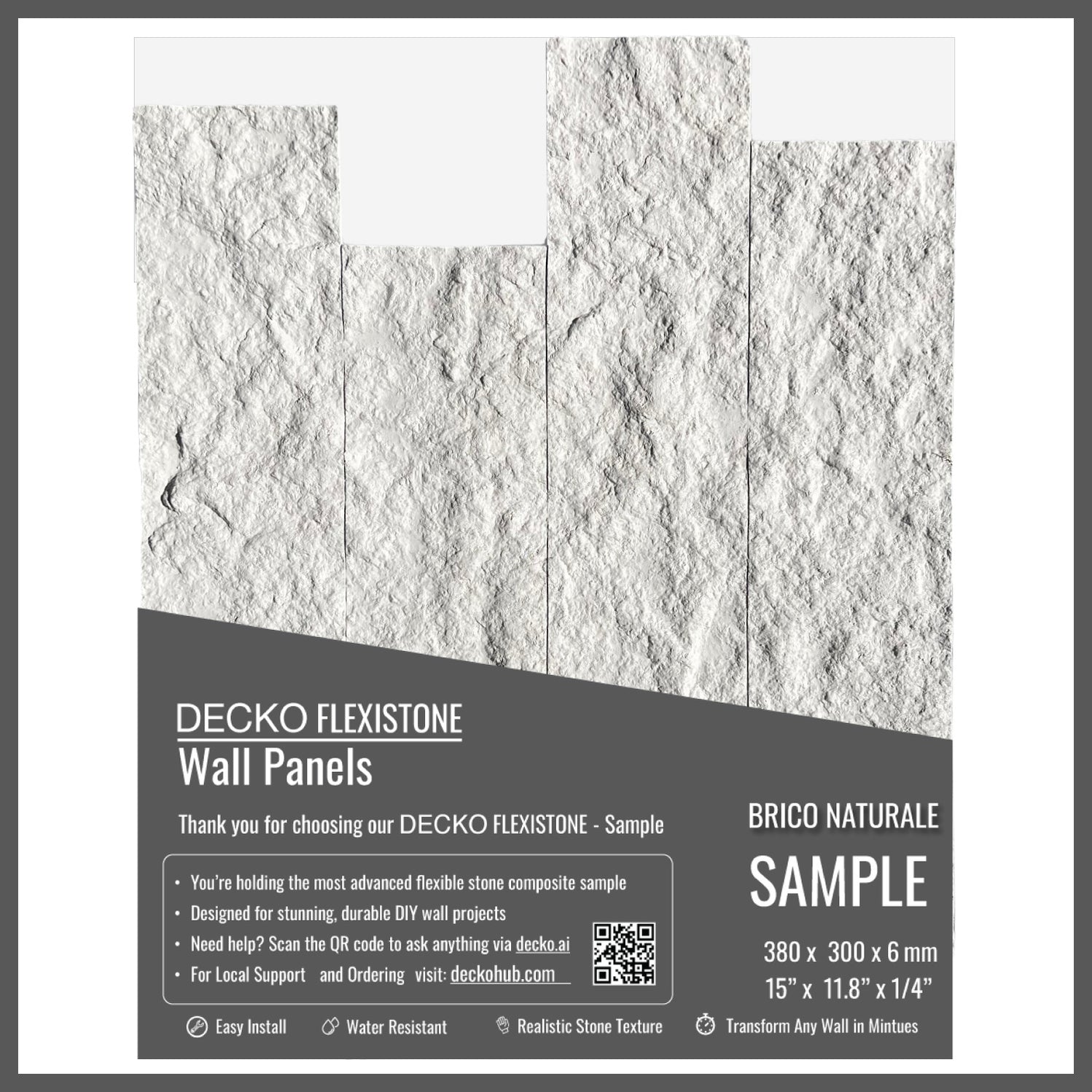 Flexible 3D Stone Wall Panel Sample - BRICO NATURALE | DECKO Flexiston ...
