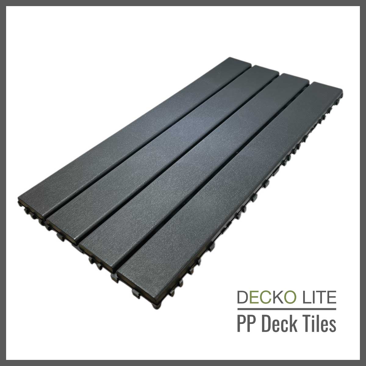 DECKO Lite PP Deck Tiles - GREYSLAT - 608x304mm - Premium, 100% ...