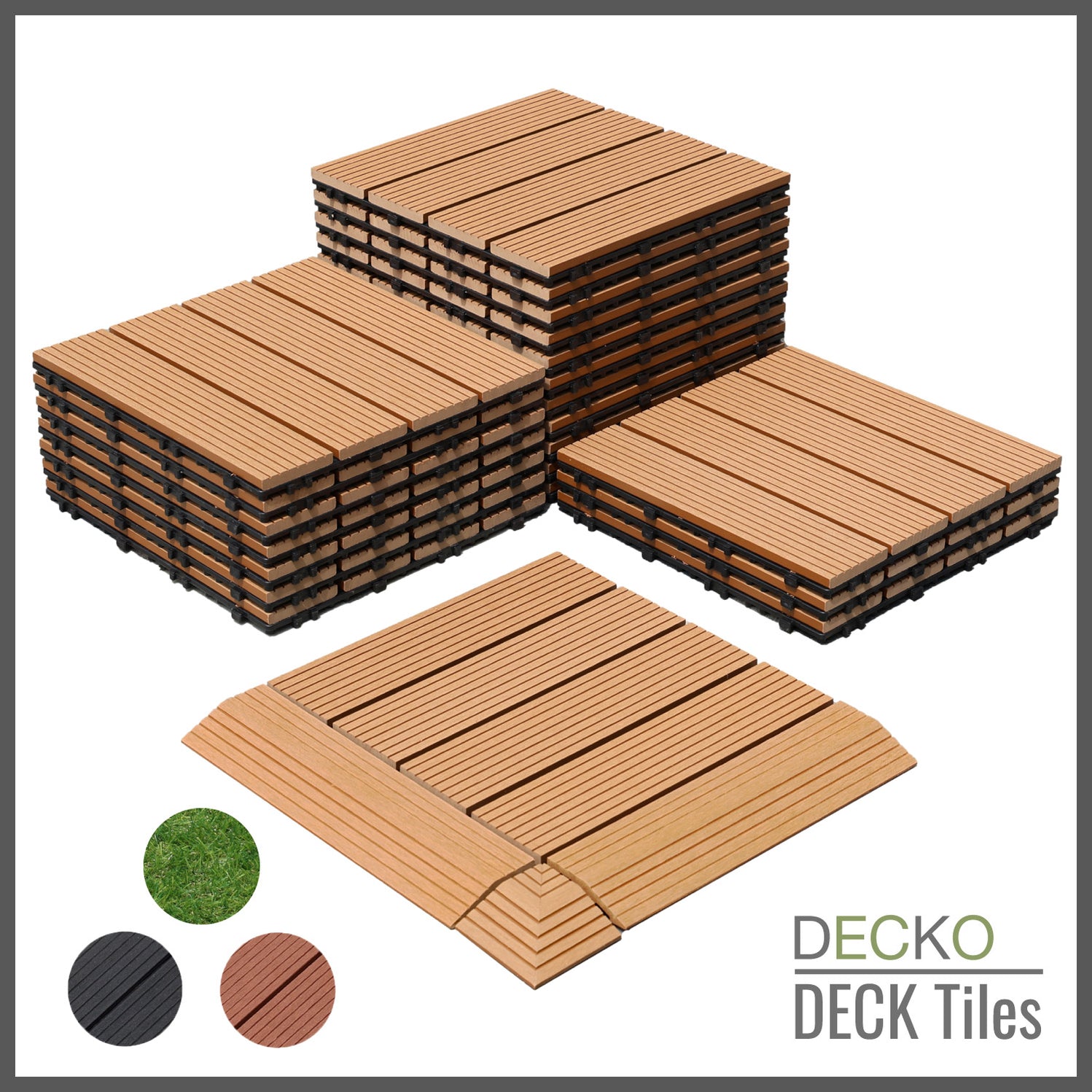 DECKO Premium Tiles - TEAK - 300/300/20 - Price/Tile — DECKO Australia