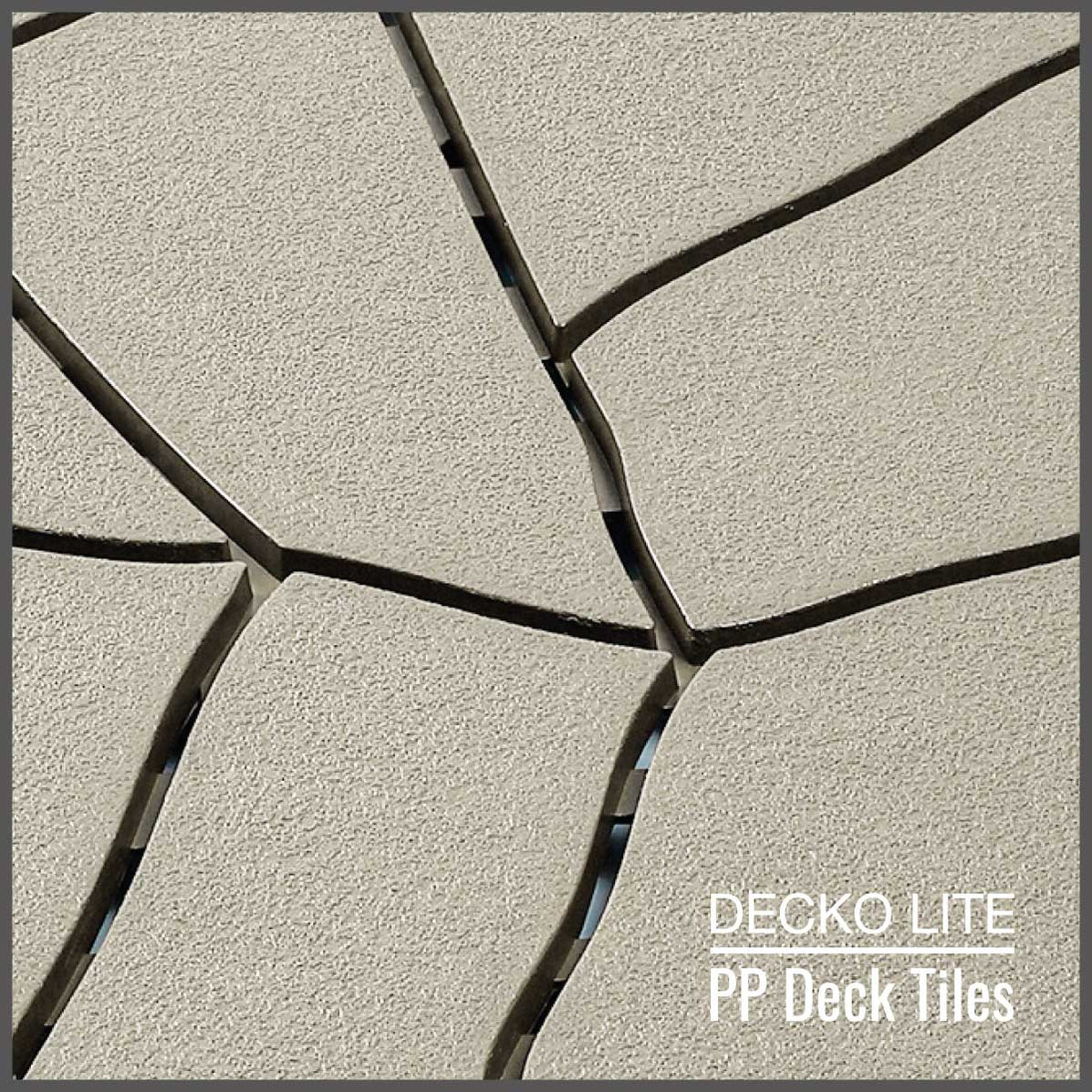 DECKO Lite PP Deck Tiles - BEIGESTONE - 304x304mm - Premium, 100% ...